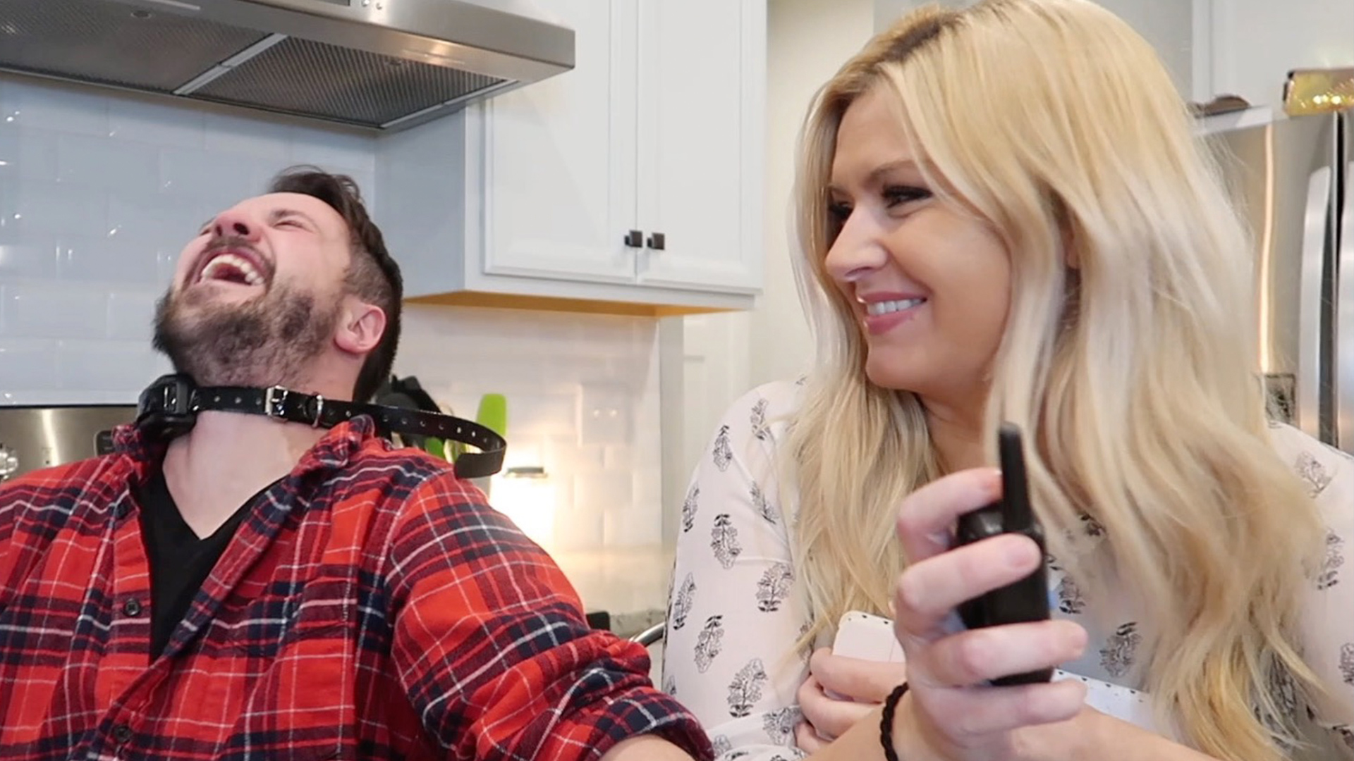 Husband Wears Shock Collar For Hilarious Trivia Game Rtm Rightthisminute